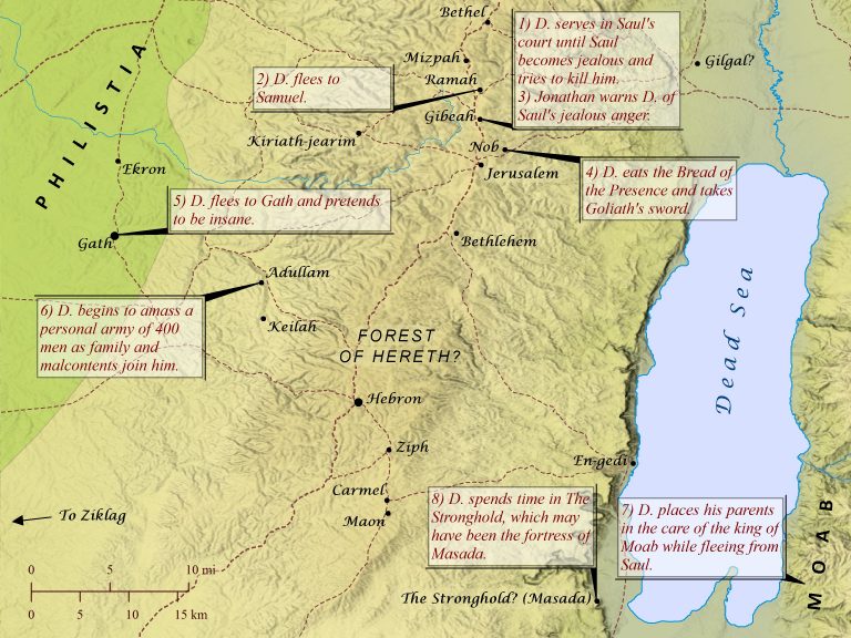 David Flees from Saul – Bible Mapper Blog