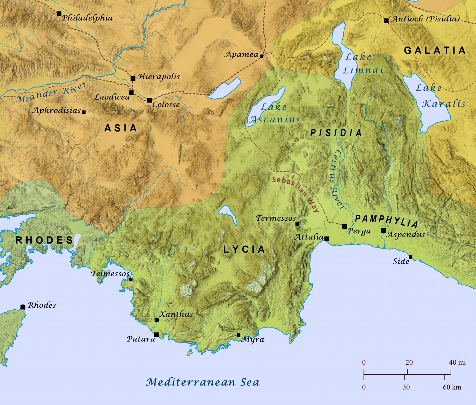 Lycia and Pamphylia – Bible Mapper Atlas