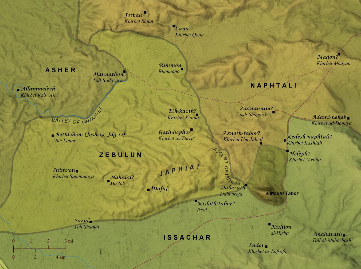 Mount Tabor and Its Surrounding Tribal Boundaries – Bible Mapper Blog
