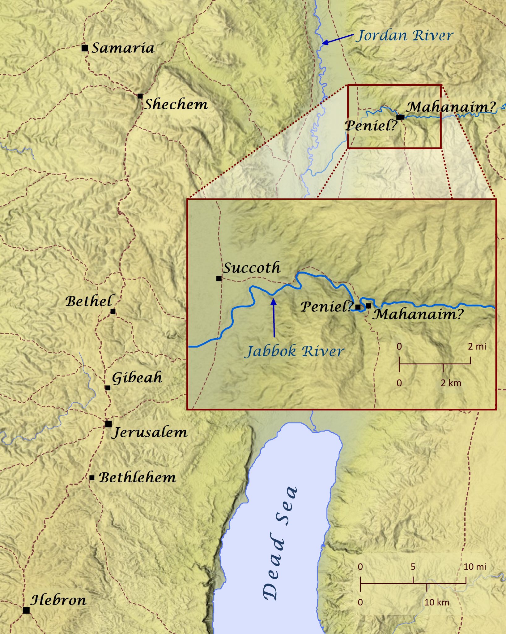 Mahanaim and Peniel – Bible Mapper Atlas