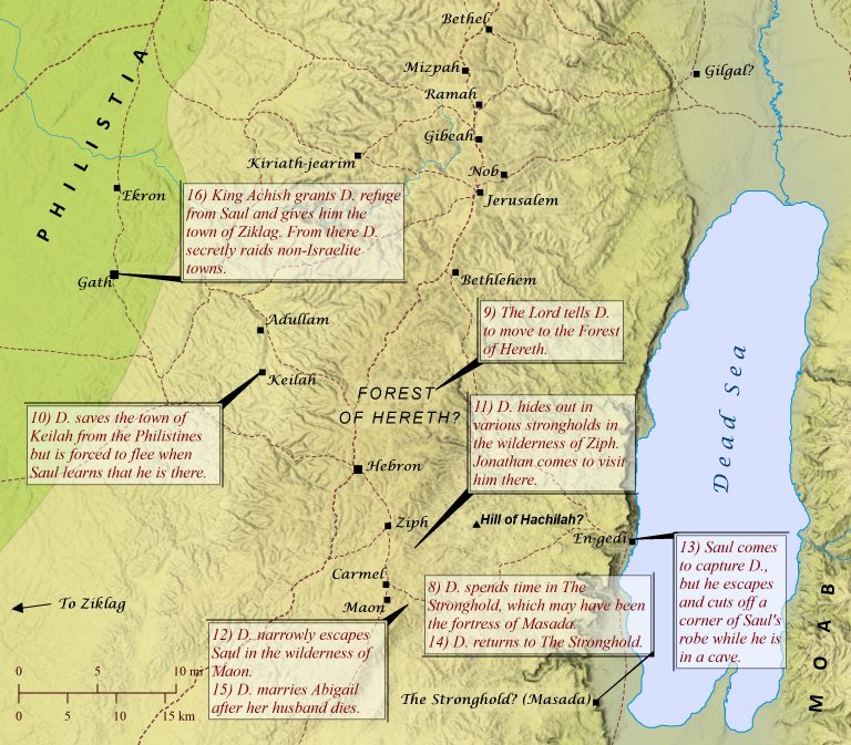David Flees from Saul – Bible Mapper Atlas