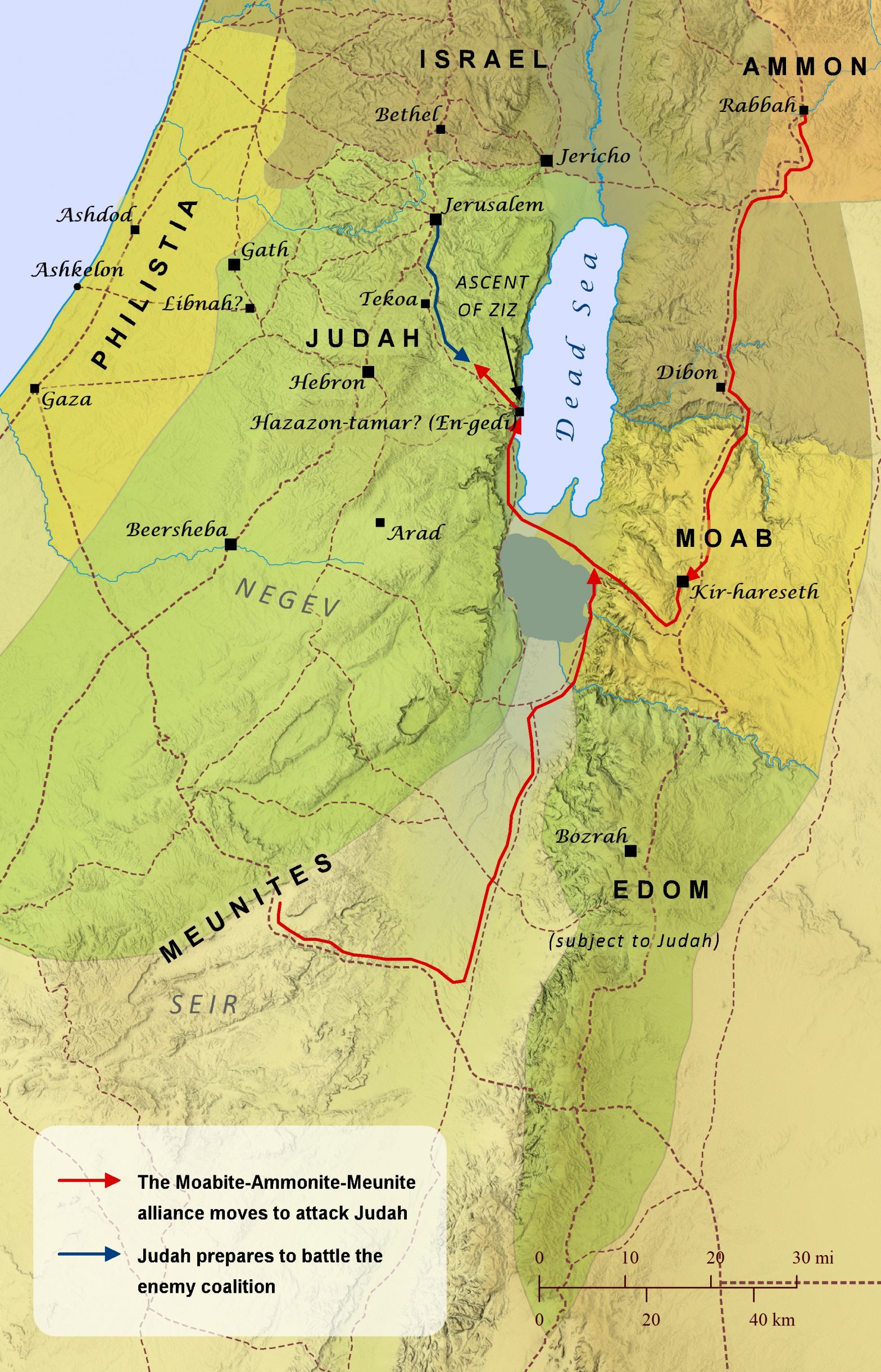 The Moabite Alliance Attacks Judah – Bible Mapper Atlas