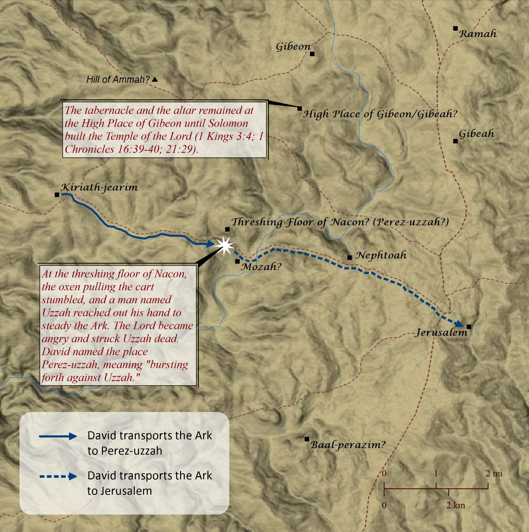 David Transports the Ark of the Covenant to Jerusalem – Bible Mapper Atlas
