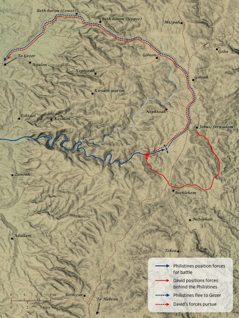 David Defeats the Philistines in the Valley of Rephaim – Bible Mapper Atlas