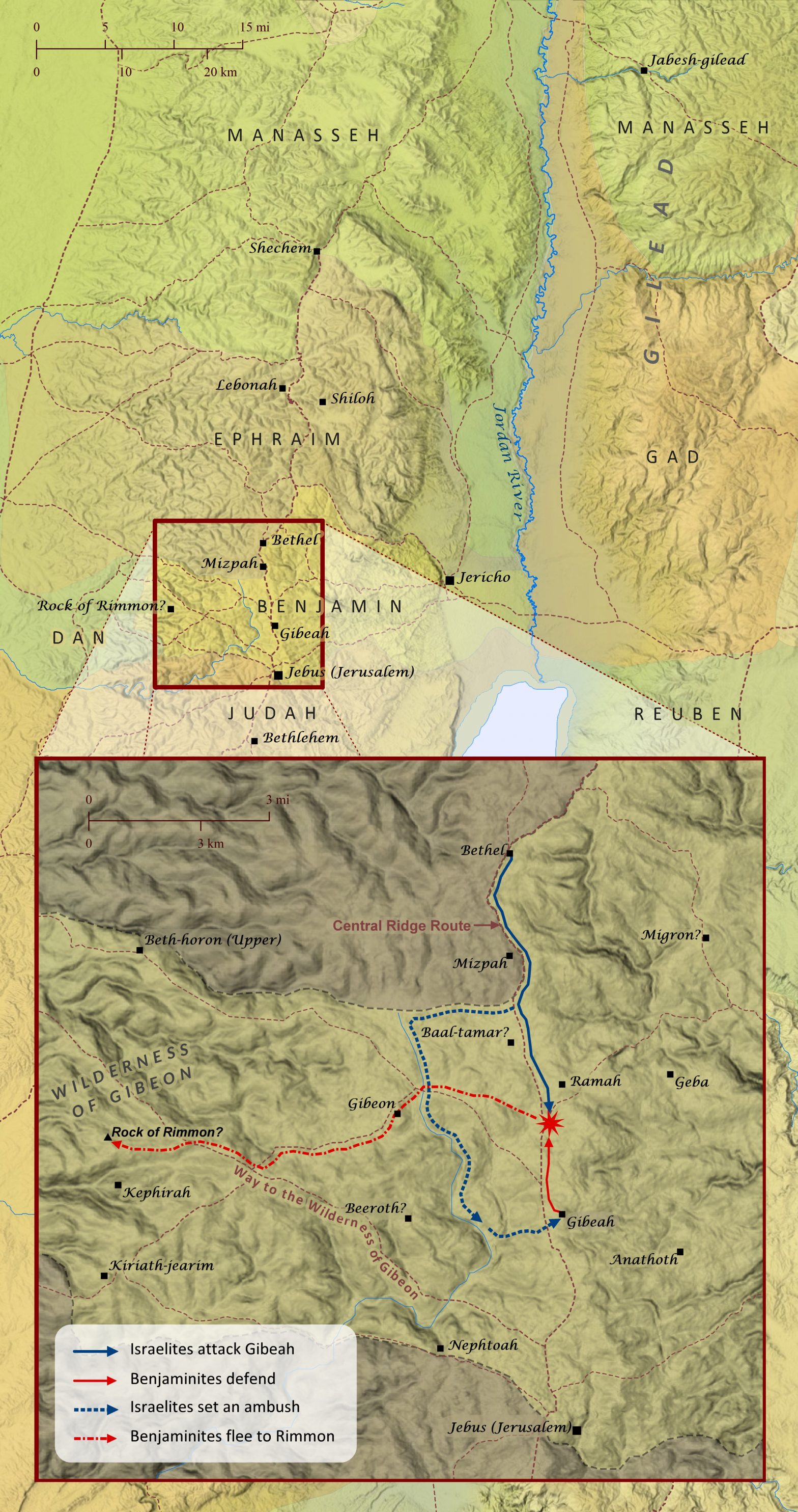 Israel Battles Benjamin – Bible Mapper Atlas