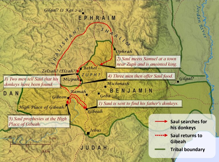 Saul Searches for His Father’s Donkeys – Bible Mapper Atlas