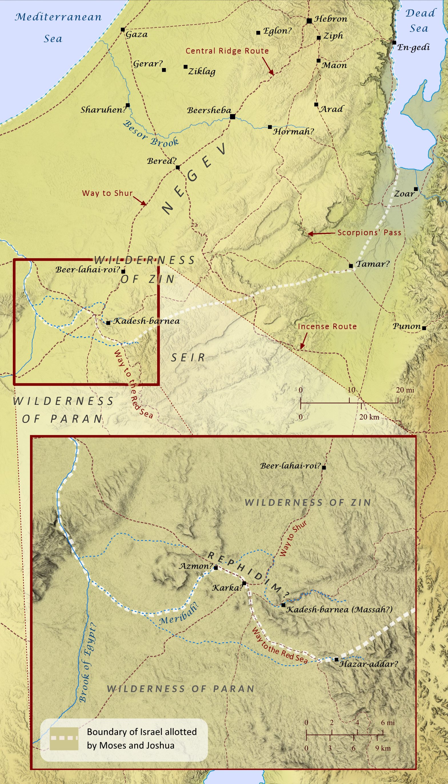 Kadesh-Barnea and Its Surroundings – Bible Mapper Atlas