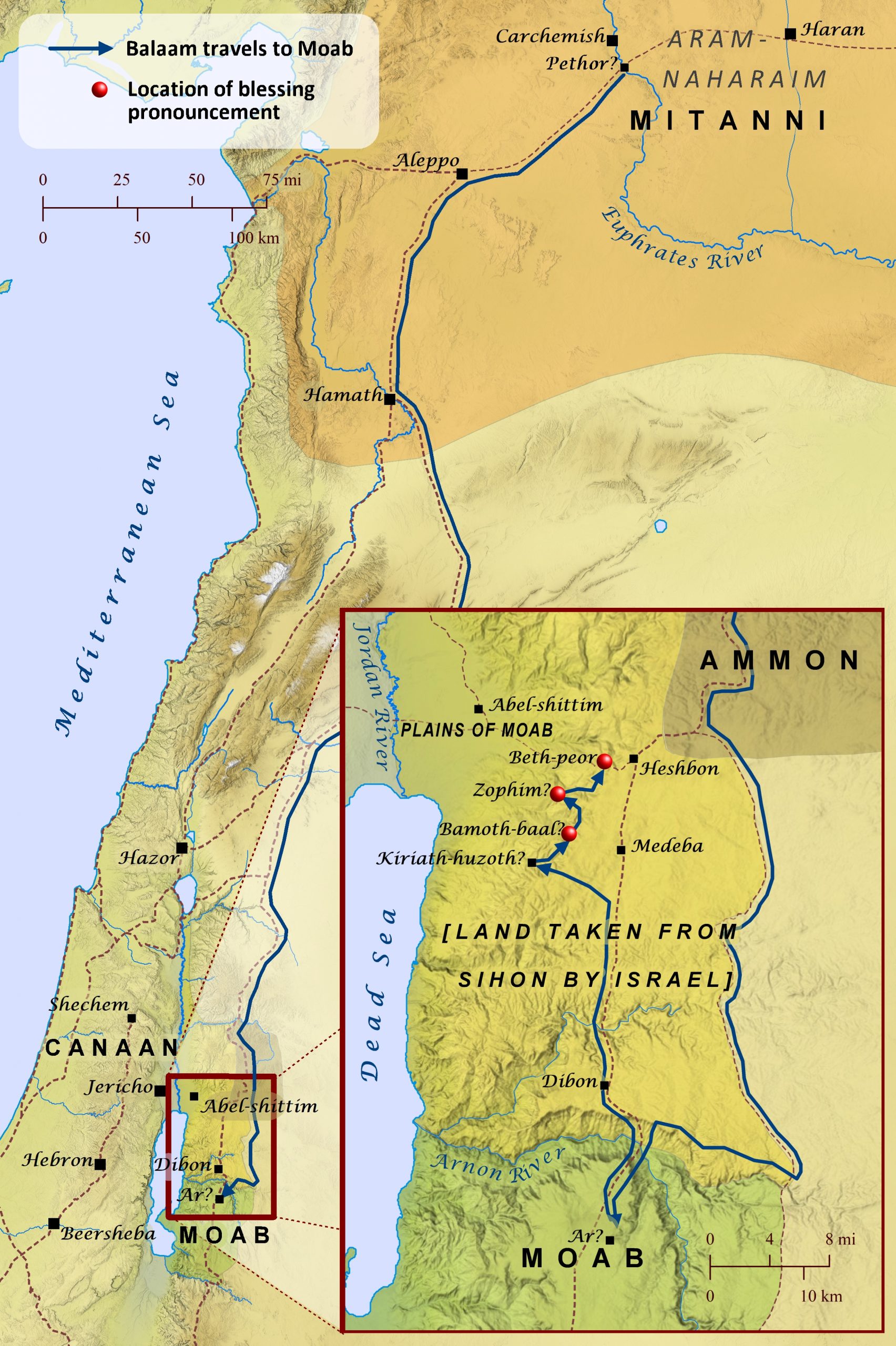 Balaam Blesses Israel – Bible Mapper Atlas