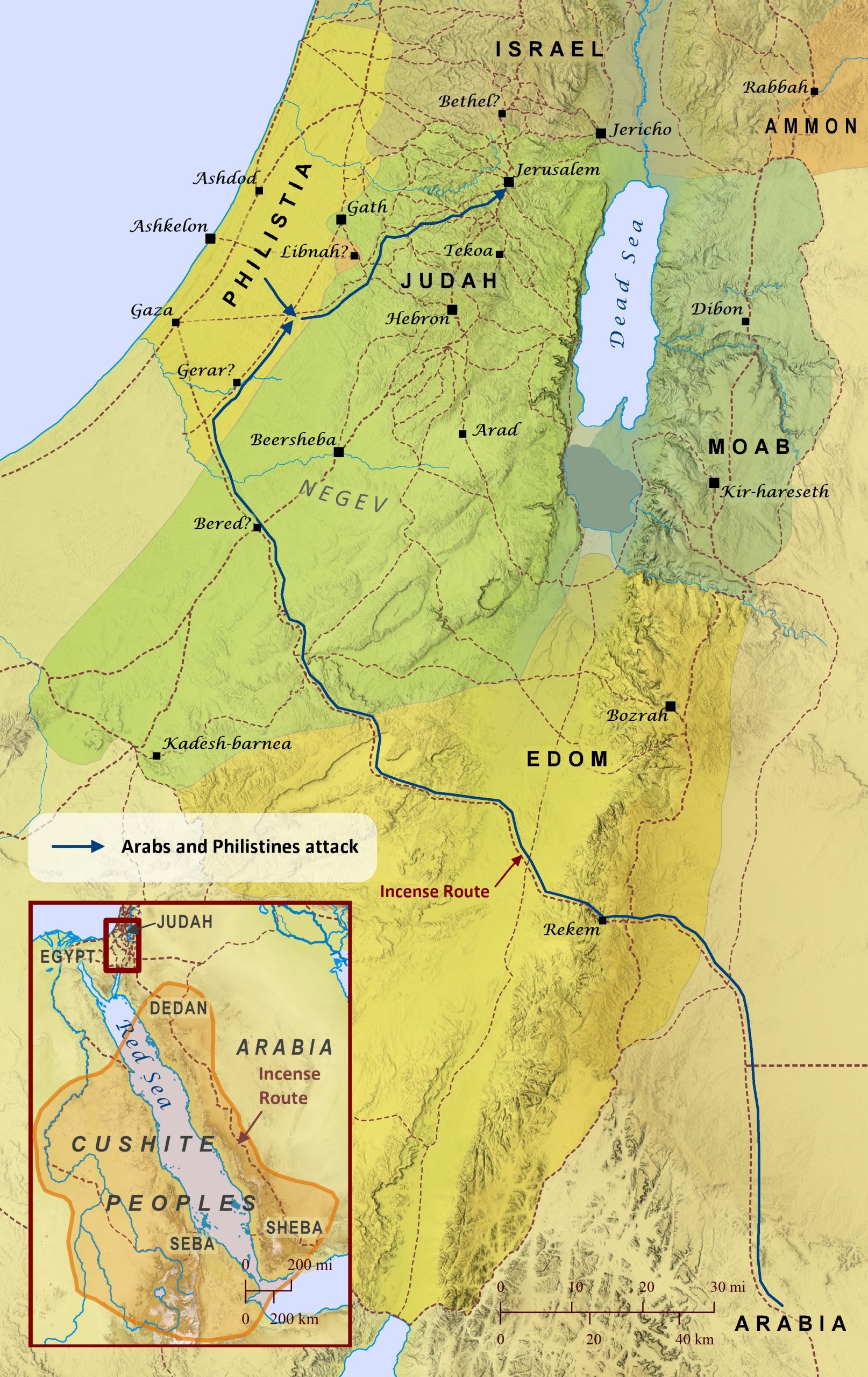 Philistines and Arabs Attack Judah – Bible Mapper Atlas